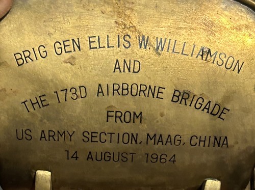 Presentation Item General Ellis Williamson 173rd Airborne Vietnam War ...