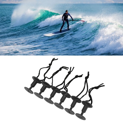 (Black)6Pcs Surf Board Leash Leg Rope Plug Nylon Plastic Surf Leash ...
