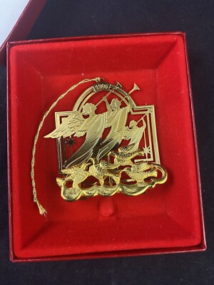 1995 McAlpin's 24kt Gold Finish Ornament Angel w/ Doves USA | eBay