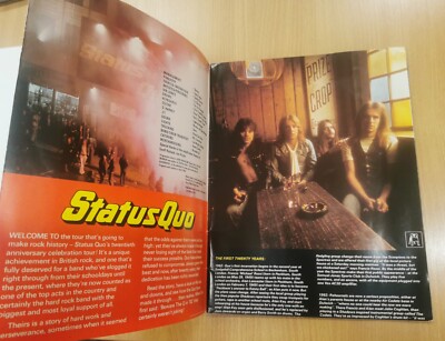 STATUS QUO Tour Programme 1982 XX Twenty Years Anniversary Tour 31 x ...