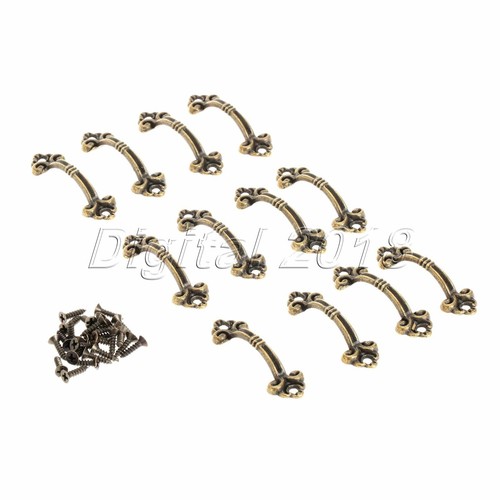 12Pcs Antique Brass Mini Drawer Cabinet Pull Knob Handle Beauty Design ...
