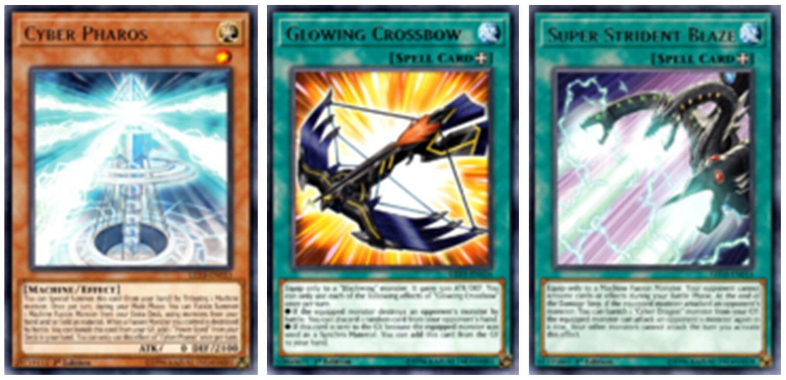 3 Card Set: Cyber Pharos LED3-EN013, Glowing Crossbow LED3-EN026 +Super ...