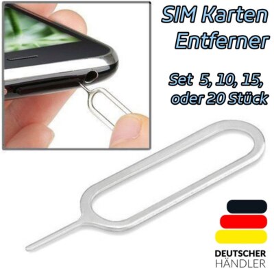 SIM Karten Slot Ejector Entferner PIN Nadel iPhone iPad Samsung Huawei ...