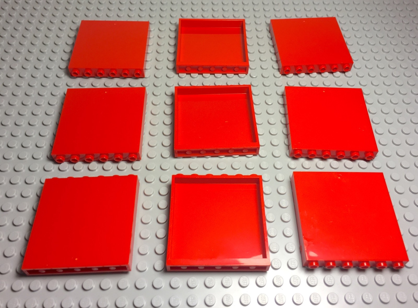 Lego 9 Pieces Red Panels 1x6x5 / Windows / City / Friends Wall Building ...