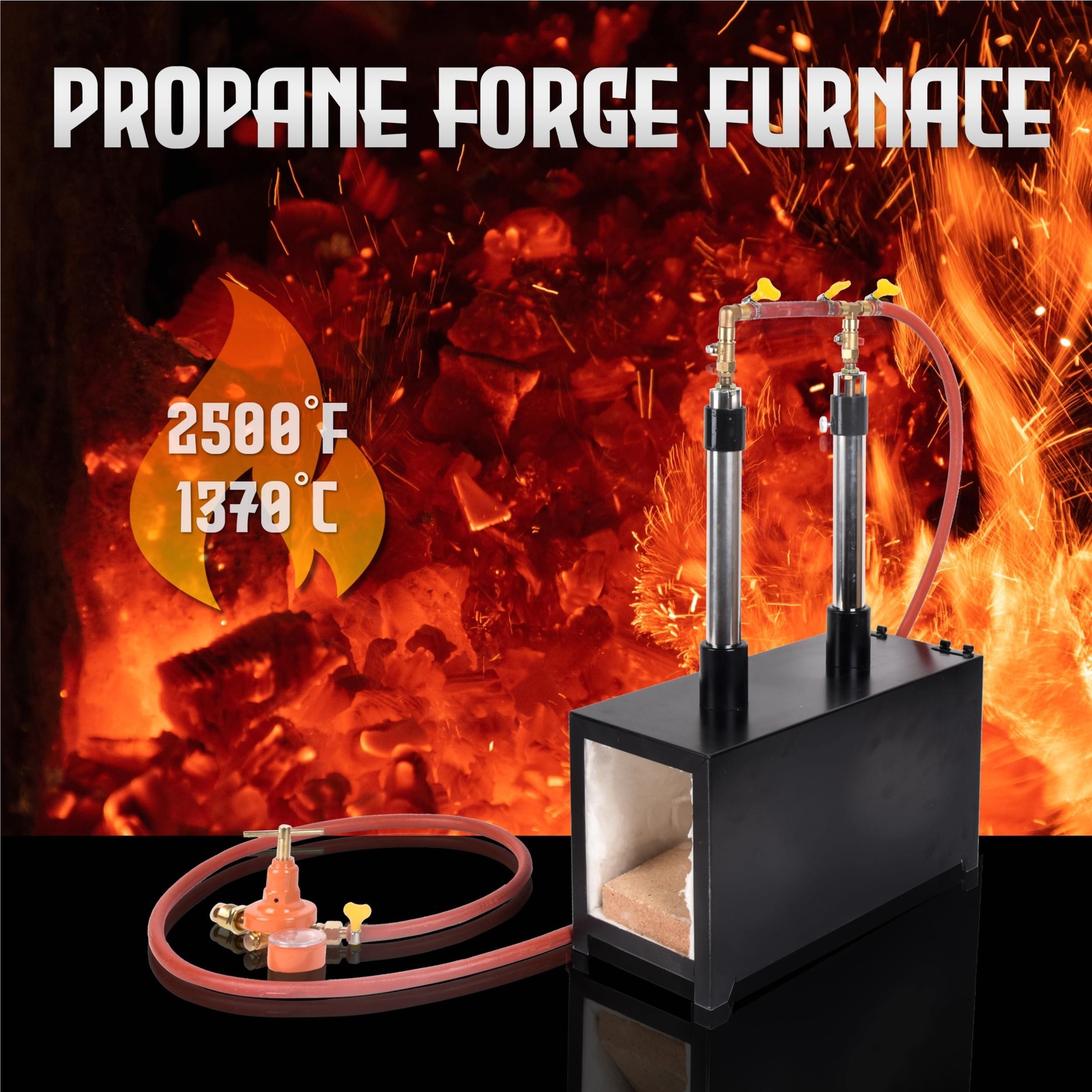 2Burners Gas Propane Forge Knife Furnace Blacksmiths Farrier Metal ...