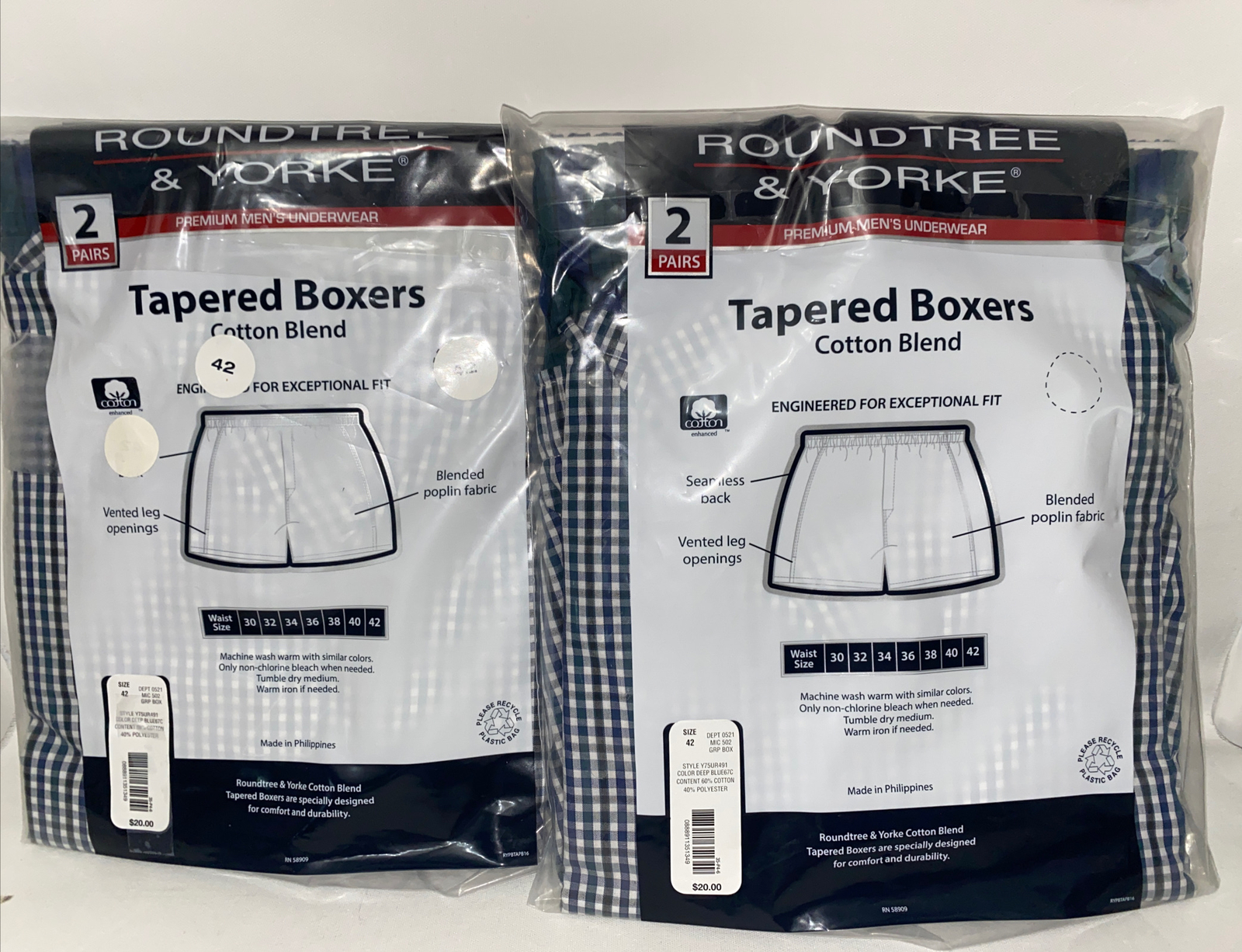 Set Of 4 Roundtree & Yorke Tapered Boxer Shorts Mens Sz 42 - 4 prs ( 2 ...