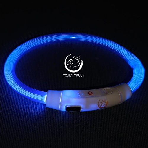 LED Dog Collar USB Rechargeable Flash Light Pet Safety Necklace for ...