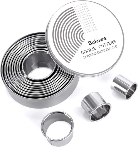 12 Pieces round Cookie Biscuit Cutter Set,Graduated Circle Pastry ...