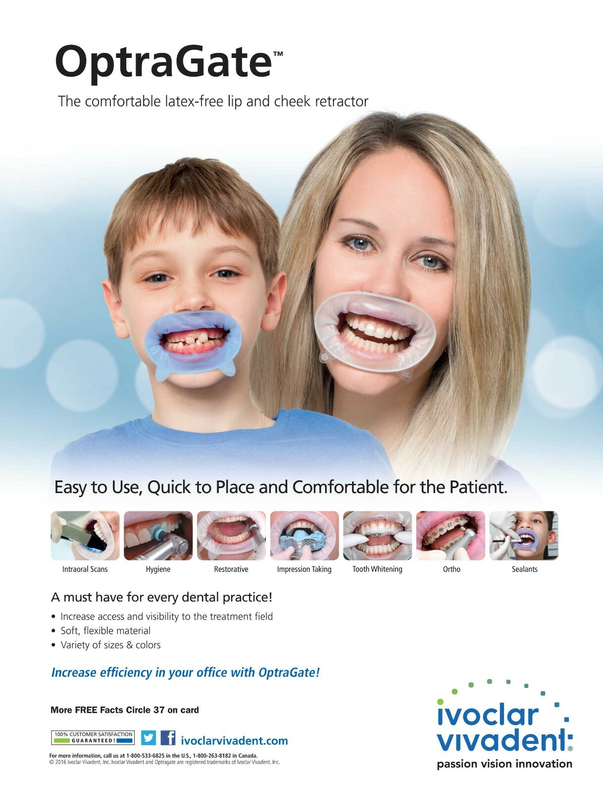 8 pieces Pack of Ivoclar Vivadent Dental Optragate Soft Lip and Cheek ...