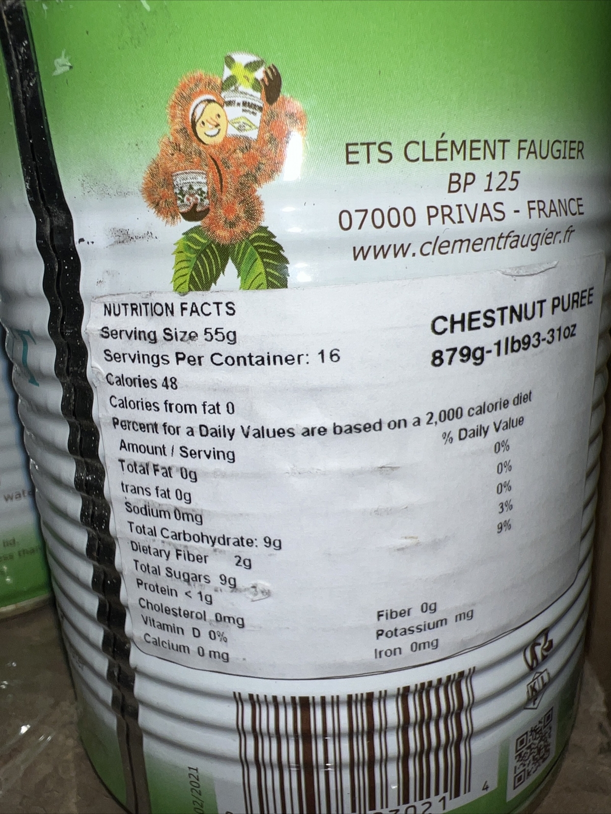 Clement Faugier Chestnut Puree 2-pack can 31oz 879g 07/26 | eBay