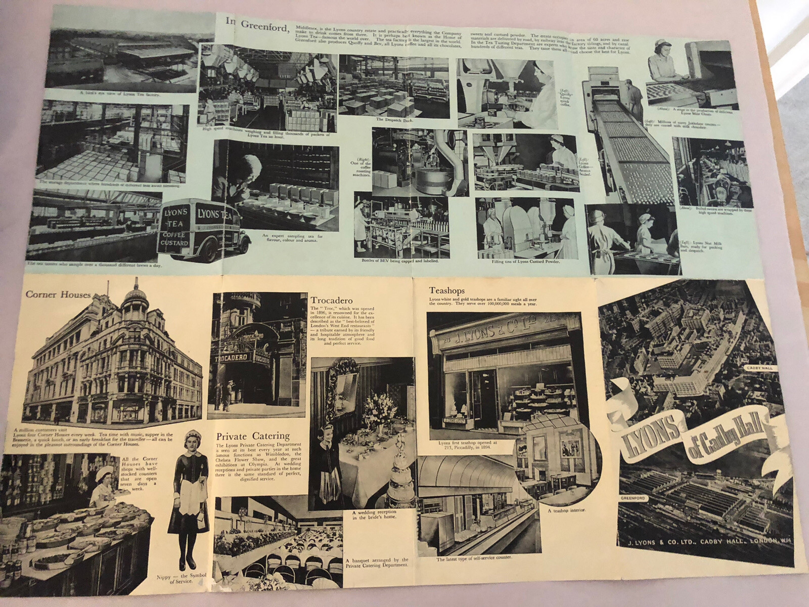 VINTAGE BROCHURE LYONS of CADBY HALL LONDON with original ENVELOPE 1954 ...