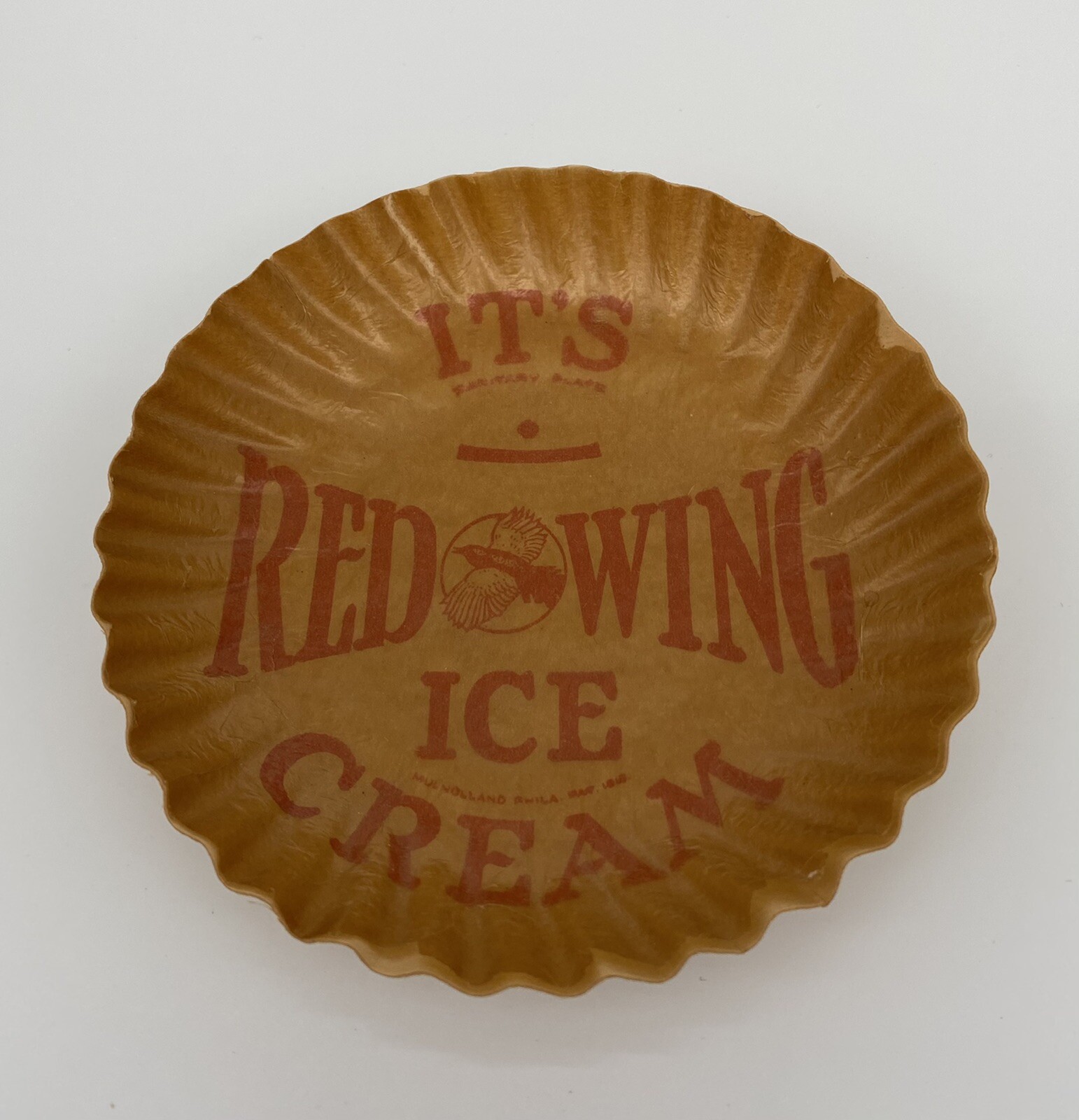ANTIQUE RED WING ICE CREAM PAPER SINGLE SERVING TRAY LINER - PRE ...