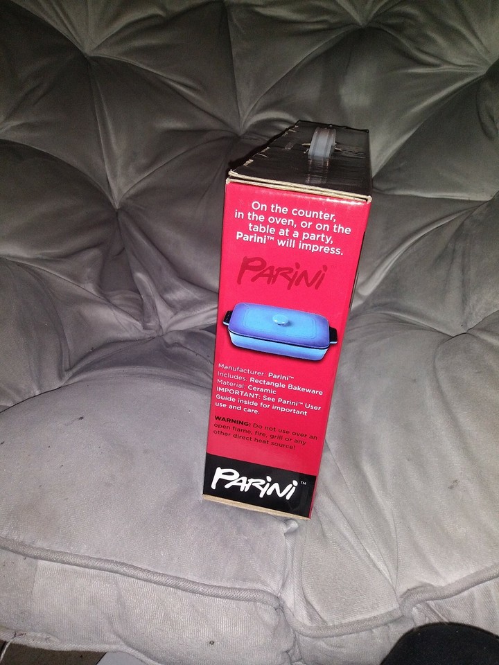 Parini Rectangle Bakeware with Lid Blue Ceramic NIB New Non-Stick ...