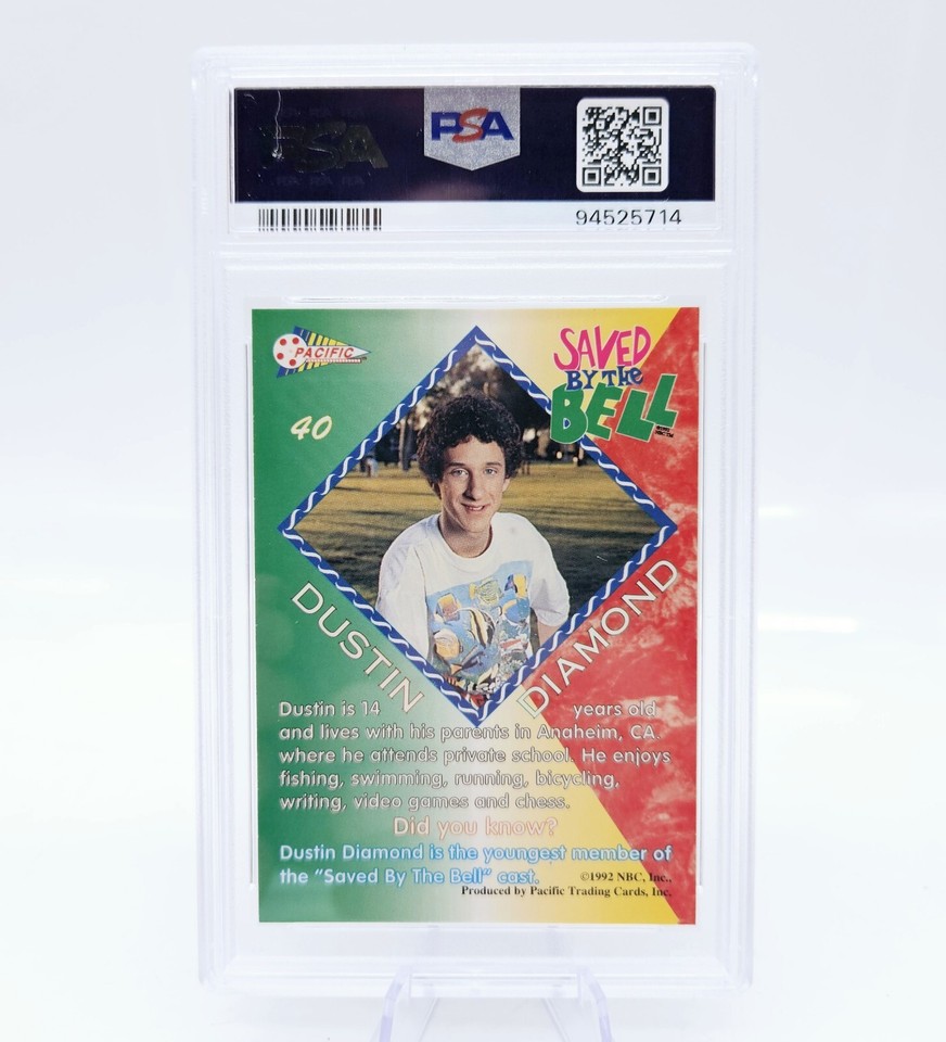 1992 Saved by the Bell Pacific Dustin Diamond Screech Powers #40 PSA 9 ...