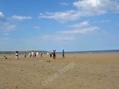 Photo 6x4 Beach games Muston sands Filey In the background the cliffs ...