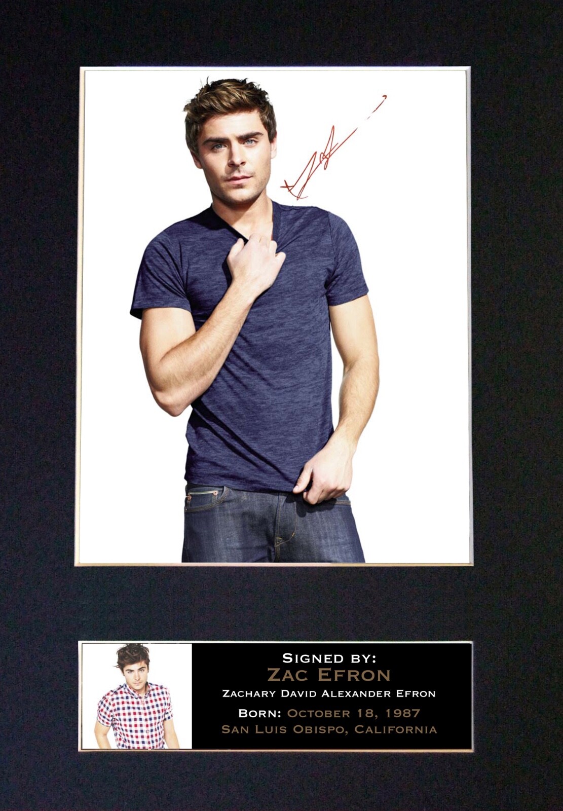 #67 ZAC EFRON Reproduction Signature/Autograph Mounted Signed ...
