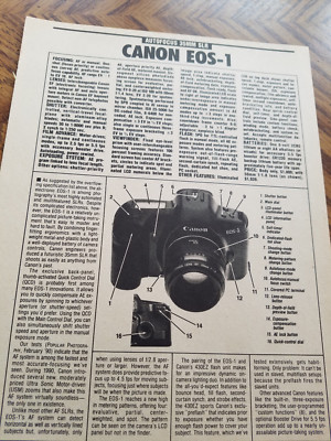 CANON EOS-1 CAMERA MAGAZINE ADVERTISEMENT PRINT AD | eBay