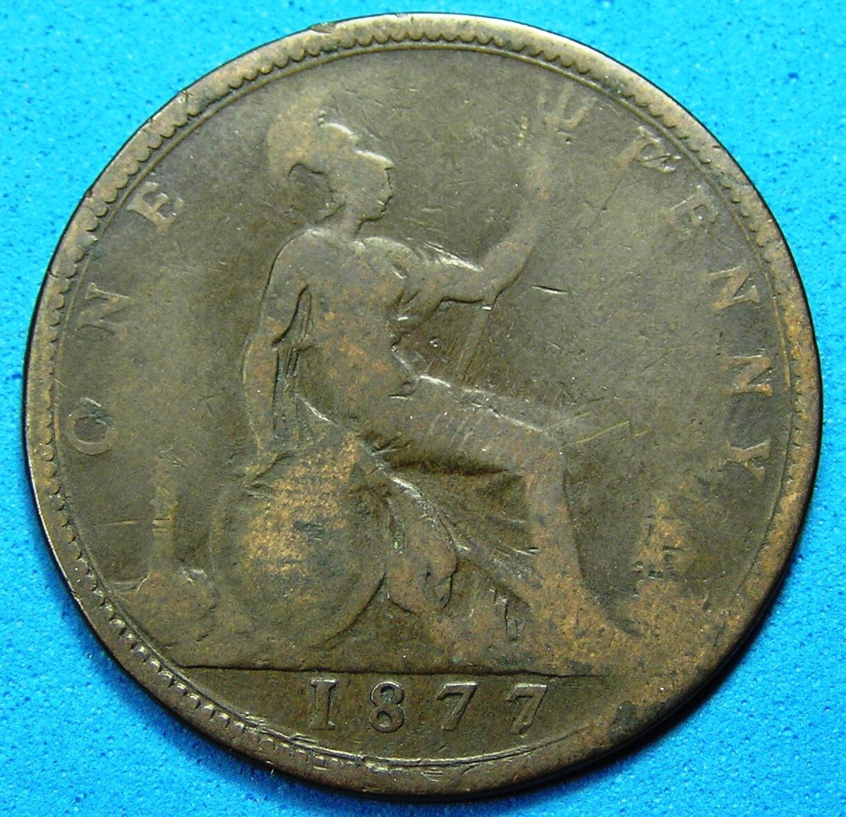 UK Great Britain 1 Penny Coin 1877, Free Shipping for Additional ...