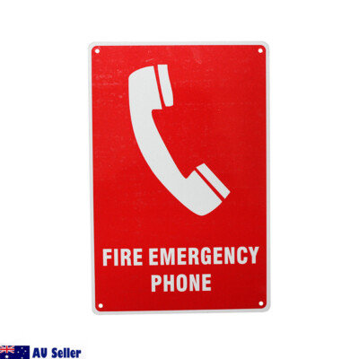 Warning Notice Fire Emergency Phone Help Sign 200x300mm Office Workshop ...