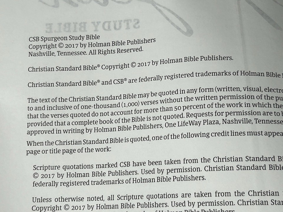 Spurgeon Study Bible Christian Standard Bible (CSB) Holman Black ...