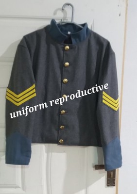 Civil War Confederate Gray Shell Jacket with Sky Blue Cuff Collar In ...