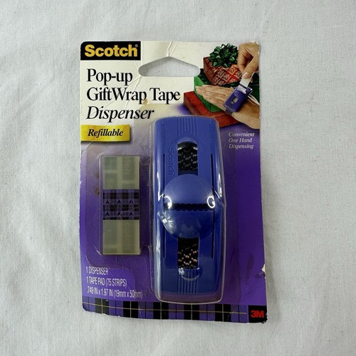 Vtg Scotch Refillable Pop-up Tape Dispenser & Pad w/ 75 Strips Gift ...