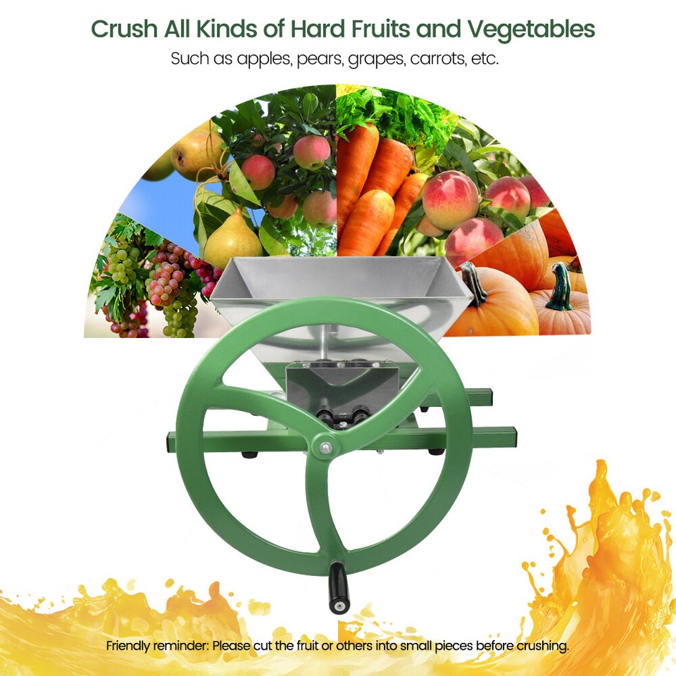Fruit and Apple Crusher 7L Stainless Steel Manual Juicer Grinder Fruit ...