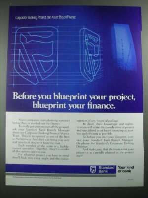 1988 Standard Bank Ad - Before You Blueprint your Project | eBay