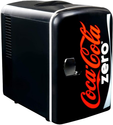 Black Red Coke Zero Coca Cola Mini Fridge Compact Personal Refrigerator ...