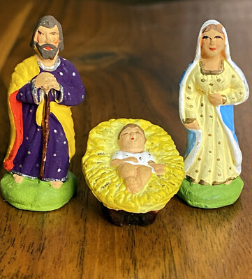 Vintage French Miniature Santons Provence Figurines Nativity Set Creche ...