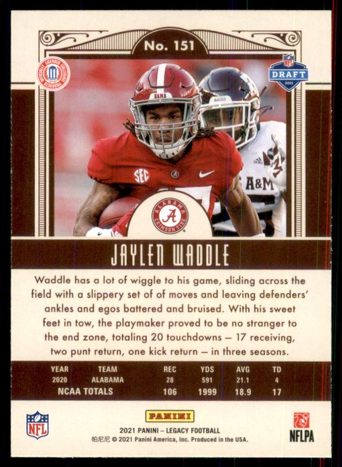 2021 Panini Legacy #151 Jaylen Waddle Rookie Card | eBay