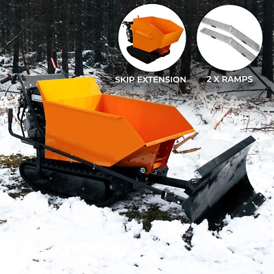 Tracked Snow Plough Scraper Shovel Petrol Dumper Power Barrow 500kg ...