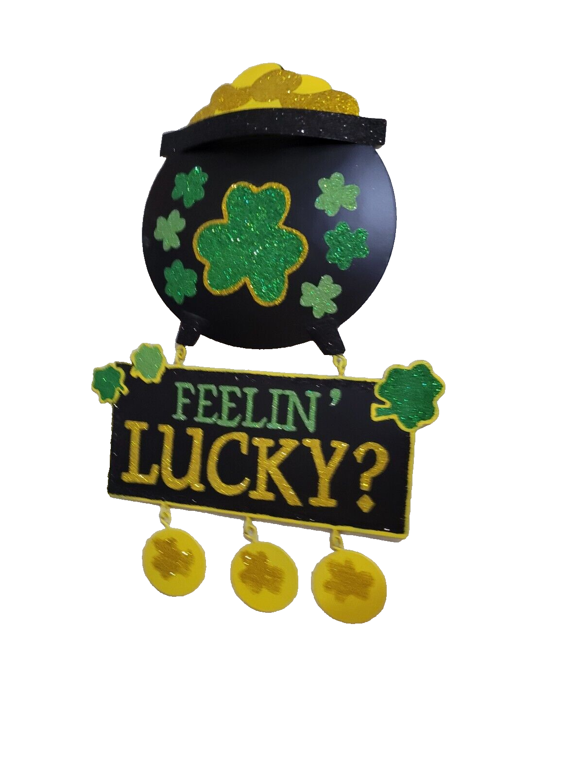 Hanging Metal St. Patrick's Glitter 3D Sign | eBay