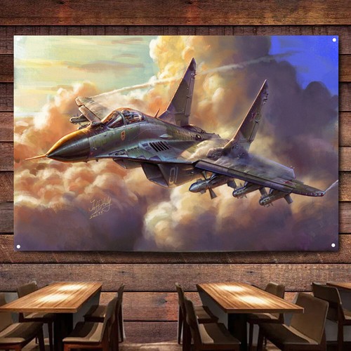 MiG-29 Fulcrum Fighter Jet Poster & Prints Military Art Flag Home Decor ...