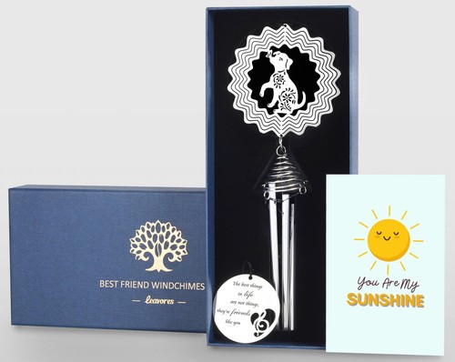 Best Friend Wind Chime with Dog Wind Spinner - Friendship Gifts for ...