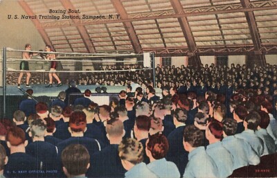 Postcard Boxing Match US Naval Training Station Sampson New York NY | eBay