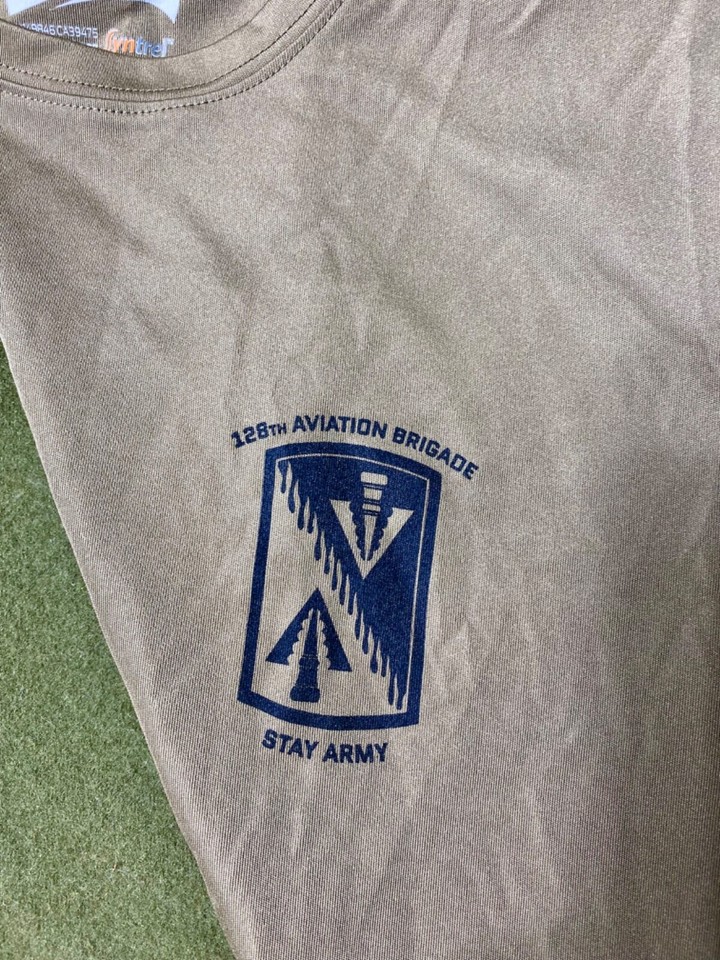 U.S.ARMY UNIT T SHIRT 128TH AVIATION BRIGADE LGE "NCO BACKBONE OF THE ...