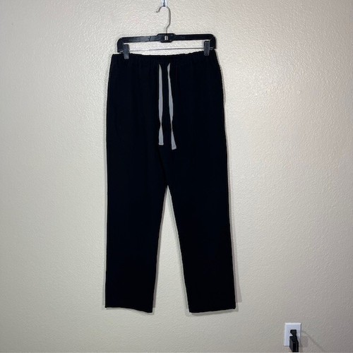 FIGS Pisco Basic Scrub Pants Mens S Black Straight Leg Drawstring Waist ...