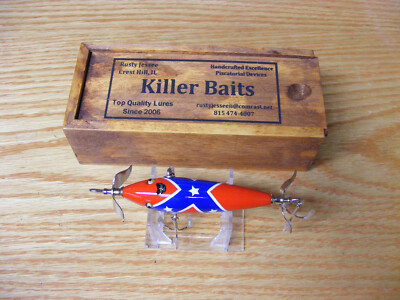 Killer Baits Rusty Jessee Heddon Style 100 Glasseye Lure in Red w/White ...