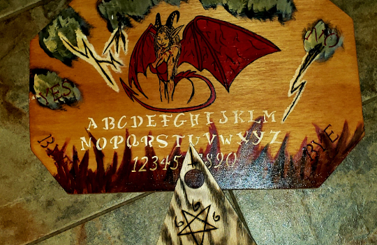 Custom Demonic Female Angel Satanic Spirit Ouija board, Succubus Evil ...