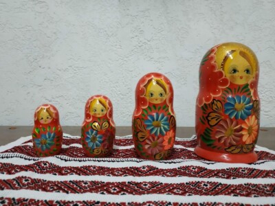 Antique rare Russian nesting dolls. Large set of Soviet matryoshka ...