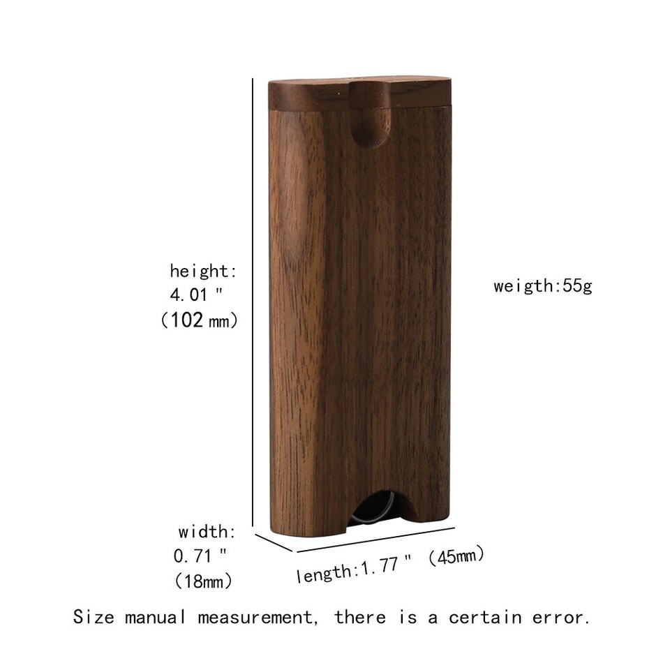 Wooden Dugout Stash Box Self Cleaning Metal One Hitter Tobacco Smoking ...