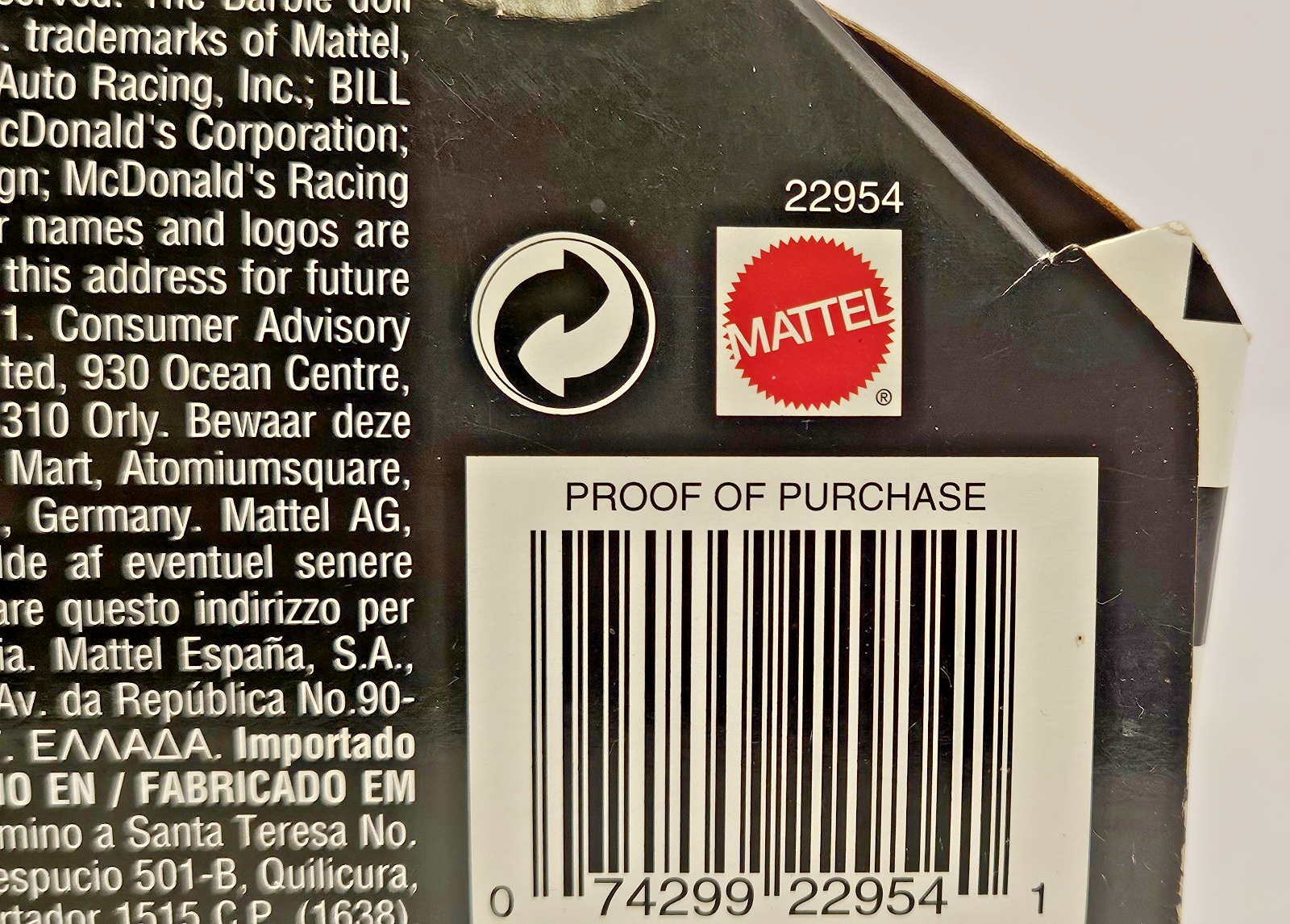 Barbie Collector Edition Doll NASCAR Official #94, 1999, McDonald's ...