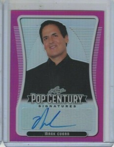 Mark Cuban 2020 Leaf Pop Century Signatures Pink Autograph 8/15 AU Auto ...