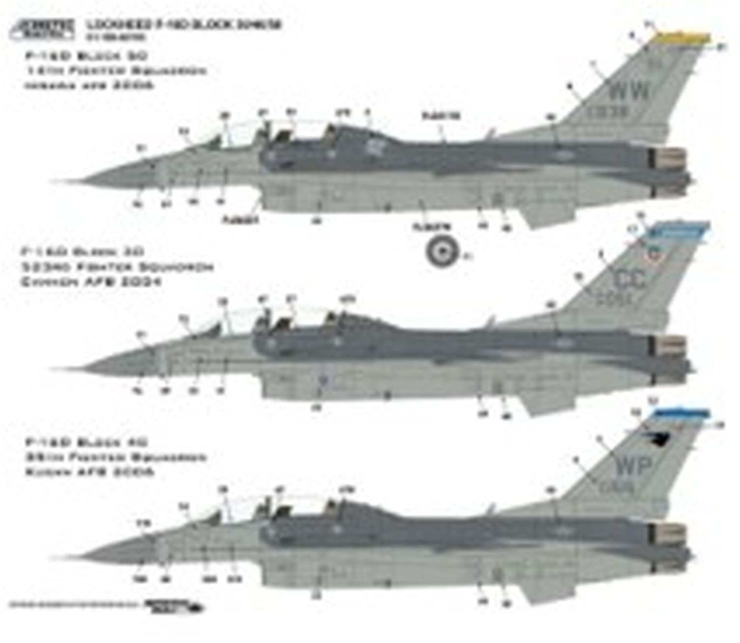 Kinetic 1/48 scale USAF F-16D Block 30/40/50 Plastic Model Kit KNE48105 ...