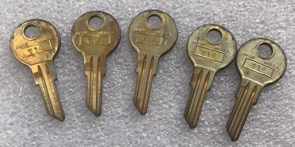 5X Vintage Curtis Key Co. Blank Key "Bulldog Logo" No. Y14 Made in USA ...