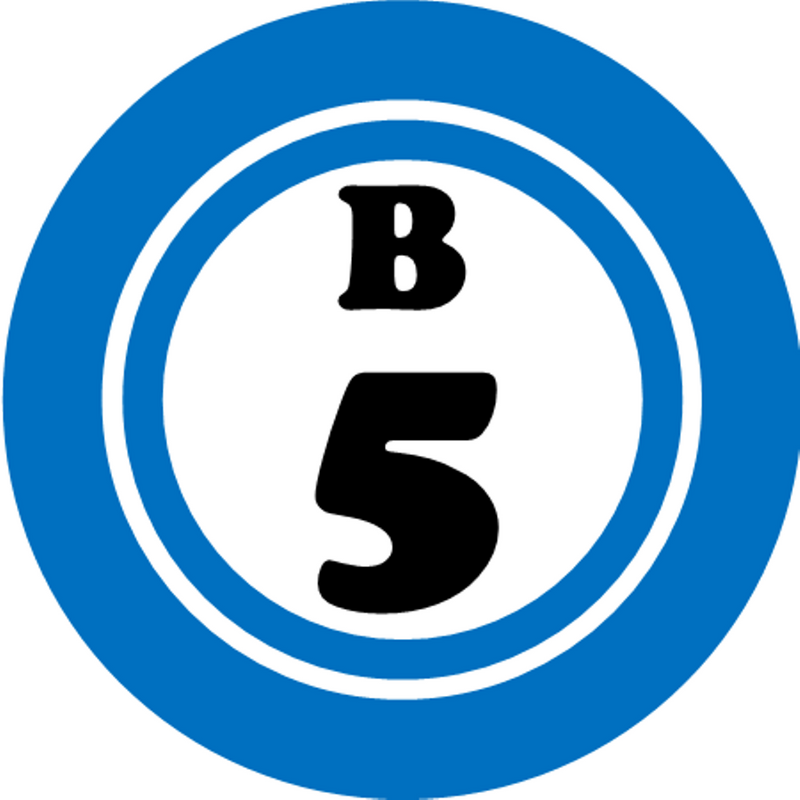 B 5 B5 Bingo Ball - 3 Inch Circle Sticker 3" x 3" - Hobby Number Board ...