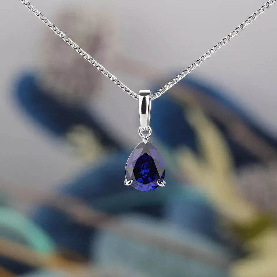 Certified Natural Blue Sapphire Pendant Pear Shape Locket For Men | eBay