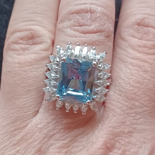 NEW! QVC Nolan Miller Sizes: 7 / 8 / 9 Denim Blue Austrian Crystal ...