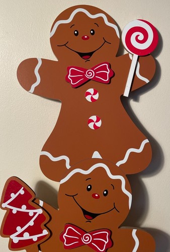 Stacked Gingerbread Man Bakery Sign 3Ft Baker Peppermint Christmas ...